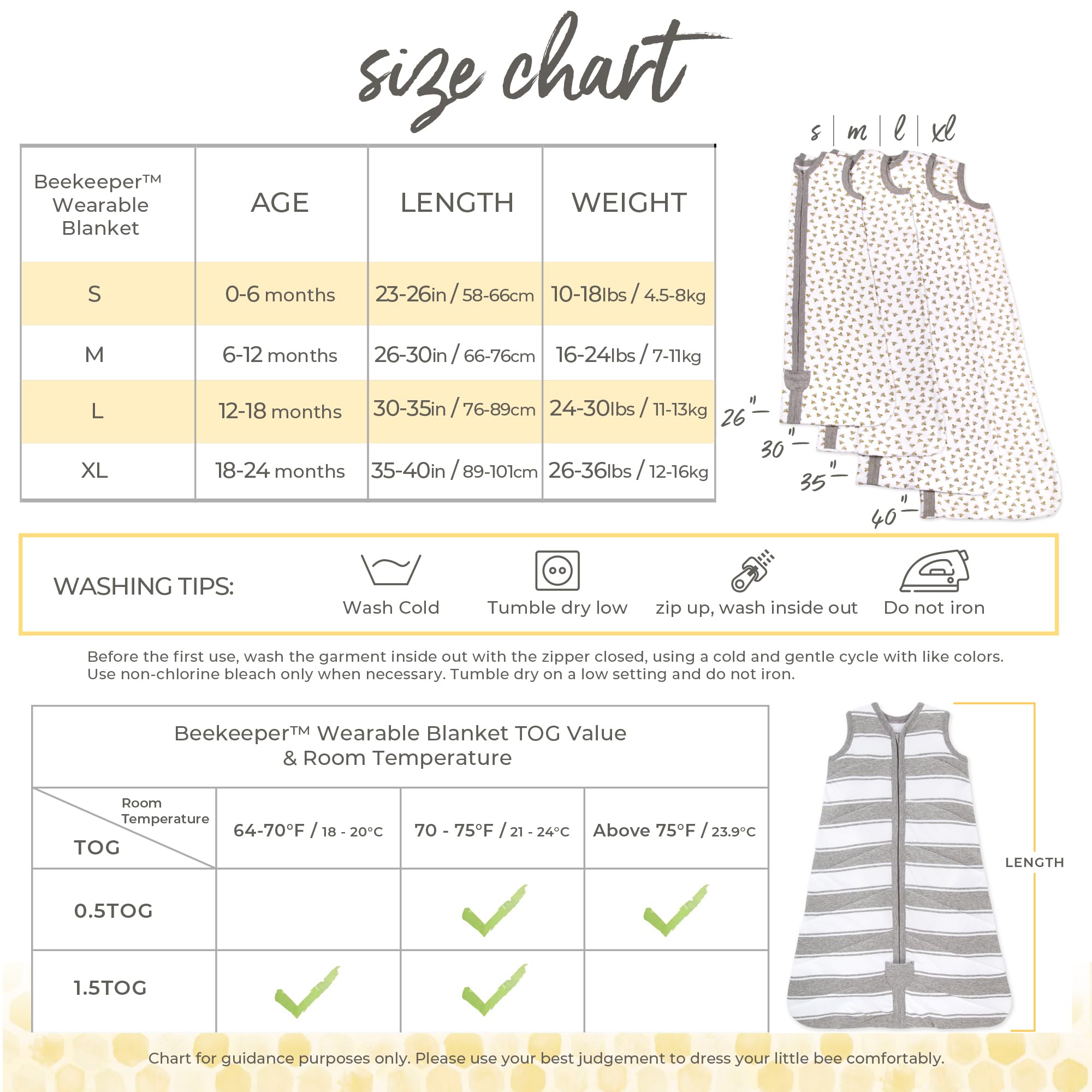 Burt's Bees Baby Baby Beekeeper Wearable Blanket, 100% Organic Cotton, Swaddle Transition Sleeping Bag, Quilted Grey Rugby, Medium