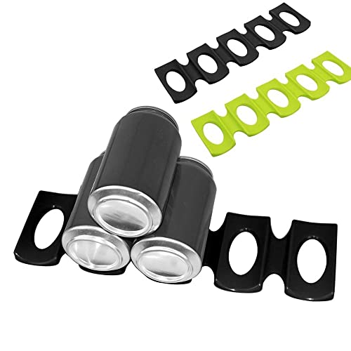 1PCS Wine Bottle Holder,Beer Can Anti-Skid Holder Silicone Stacker Cans Fridge Mat Beverages Rack for Kitchen(Black)