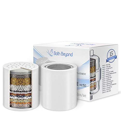 15-Stage Shower Filter Replacement Cartridge with Vitamin C for Hard Water - Shower Water Filter Removes Chlorine Fluoride and Improves The Condition of Your Skin, Hair (2)