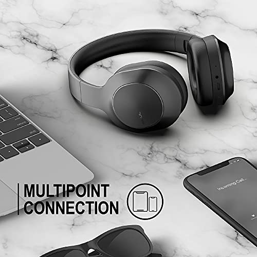 Soul Emotion Max - Over-Ear Active Noise Cancelling Headphones with Crystal Clear Calls Multipoint Connection,60H Playtime, USB-C Quick Charging, Hi-Res Audio, Deep Bass, for Travel,Sport, Gym (BLACK)