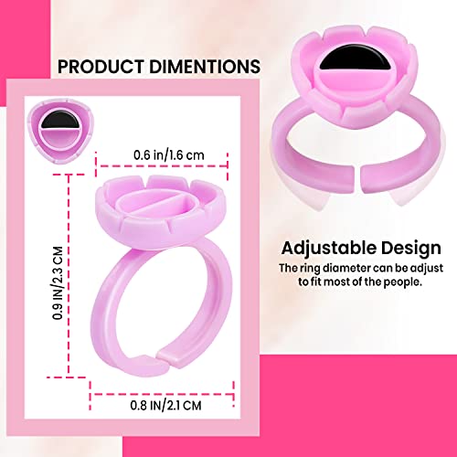 KB Essentials 100pcs Glue Rings for Eyelashes Extension - Lash Extensions Supplies Glue Holder for Lashes Fan β Adjustable, Disposable & Blossom Ring Fanning Cups for Nail Art, Tattoo & Makeup