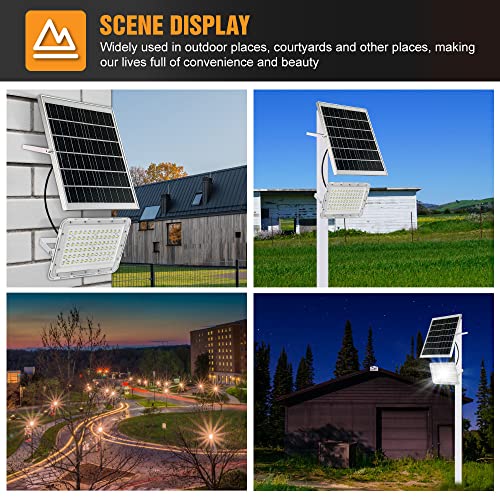 200W LED Solar Flood Lights,18000Lumens Street Flood Light Outdoor IP67 Waterproof with Remote Control Security Lighting for Yard, Garden, Gutter, Swimming Pool, Pathway, Basketball Court, Arena