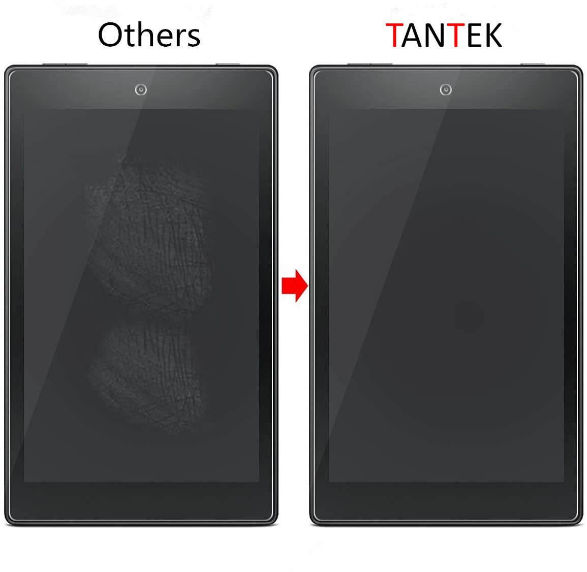 TANTEK [2-Pack Screen Protector for All-New Fire 7 / Fire 7 Kids Edition (9th/7th Gen, 2019/2017 Release),Tempered Glass Film,Ultra Clear,Anti Scratch,Bubble Free