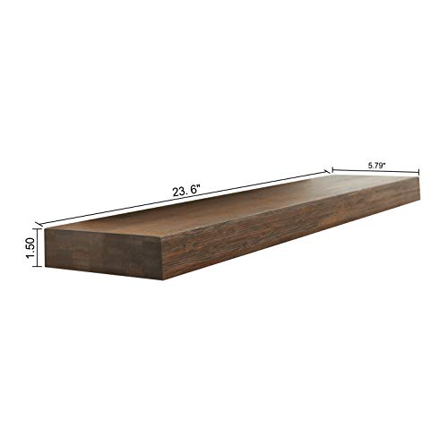 BAMFOX Floating Shelves Set of 2,Natural Bamboo Wall Shelf Wall Mounted Shelves,Wall Mount Display Rack with Large Storage L23 x W6 for Kitchen Living Room Bathroom Bedroom