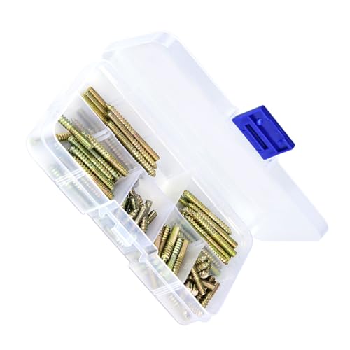 Fafeicy 110pcs M4 Dowel Screws, Woodworking Furniture Connector Double Ended Screw Hanger Bolt Zinc Plating Self Tapping Thread Screw