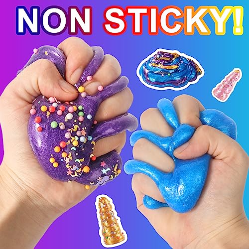 3LB 48 Pcs Planets Galaxy Slime Kit, DIY Slime Making Kit for Boys and Girls, 8 Pack Galaxy Slime Balls, Glow in The Dark, Model Solar System, Crafting Supplies, Best Gift for Kids