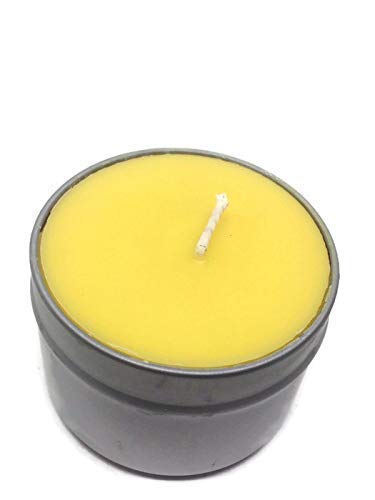 BearNaturalOrganics Handmade 100% Raw Pure Natural Eco friendly Organic Beeswax Tin Candle 2.5 oz Travel size Emergency candle