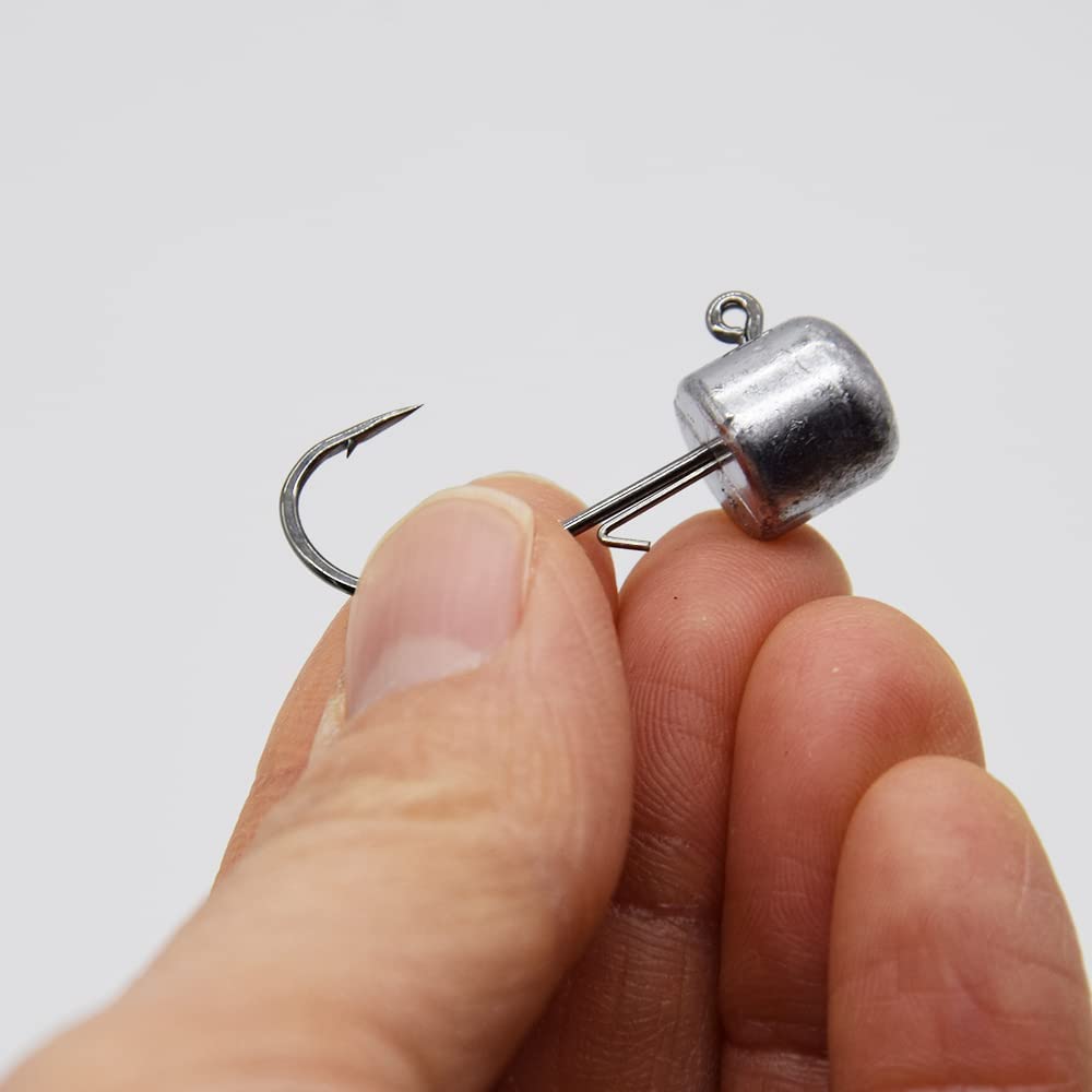 15pcs/lot Ned Rig Jig Head Finesse Hooks 1/10oz, 1/8oz, 1/6oz, 1/5oz Mushroom Jig Heads Hooks Set for Soft Plastic Baits Lures (1/6oz, 15pcs)
