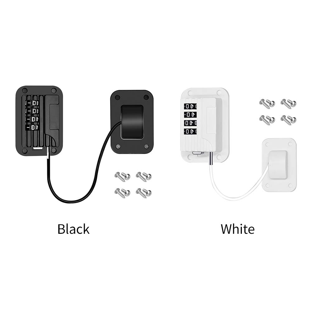 Fridge Lock, Refrigerator Combination Lock, Child Proof Baby Safety Locks, Multi Purpose Cabinet Lock Password Lock File Cabinet Lock, No Keys Needed(White)