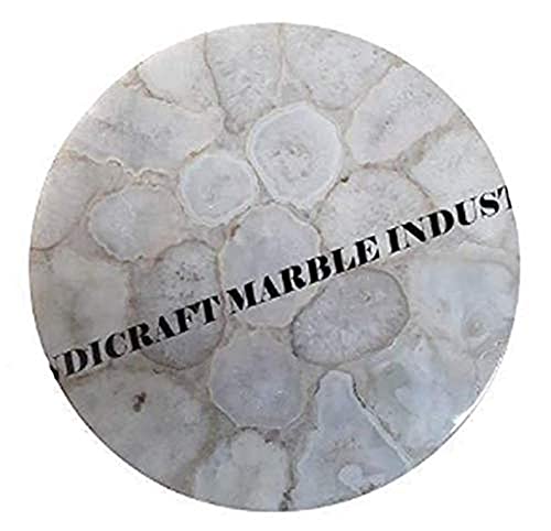 15" Agate Table Tops ALL COLOURS, Natural Agate Table, Agate Side Table, Agate Coasters, Agate Patio Table, Modern Home Decor Furniture Agate Gift (WHITE, AGATE)