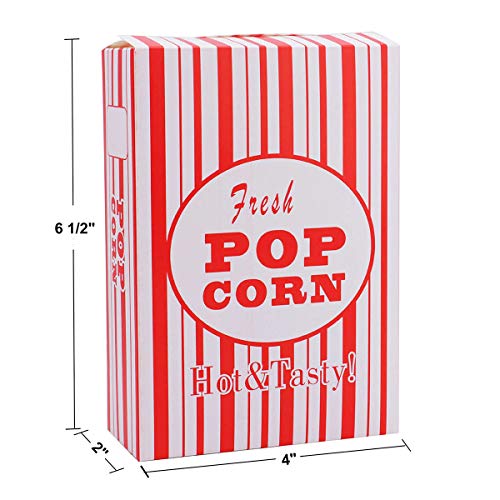 Bekith 100 Pack Paper Popcorn Boxes, Close-Top Popcorn Containers Cups Bucket for Movie Party and Theater Night