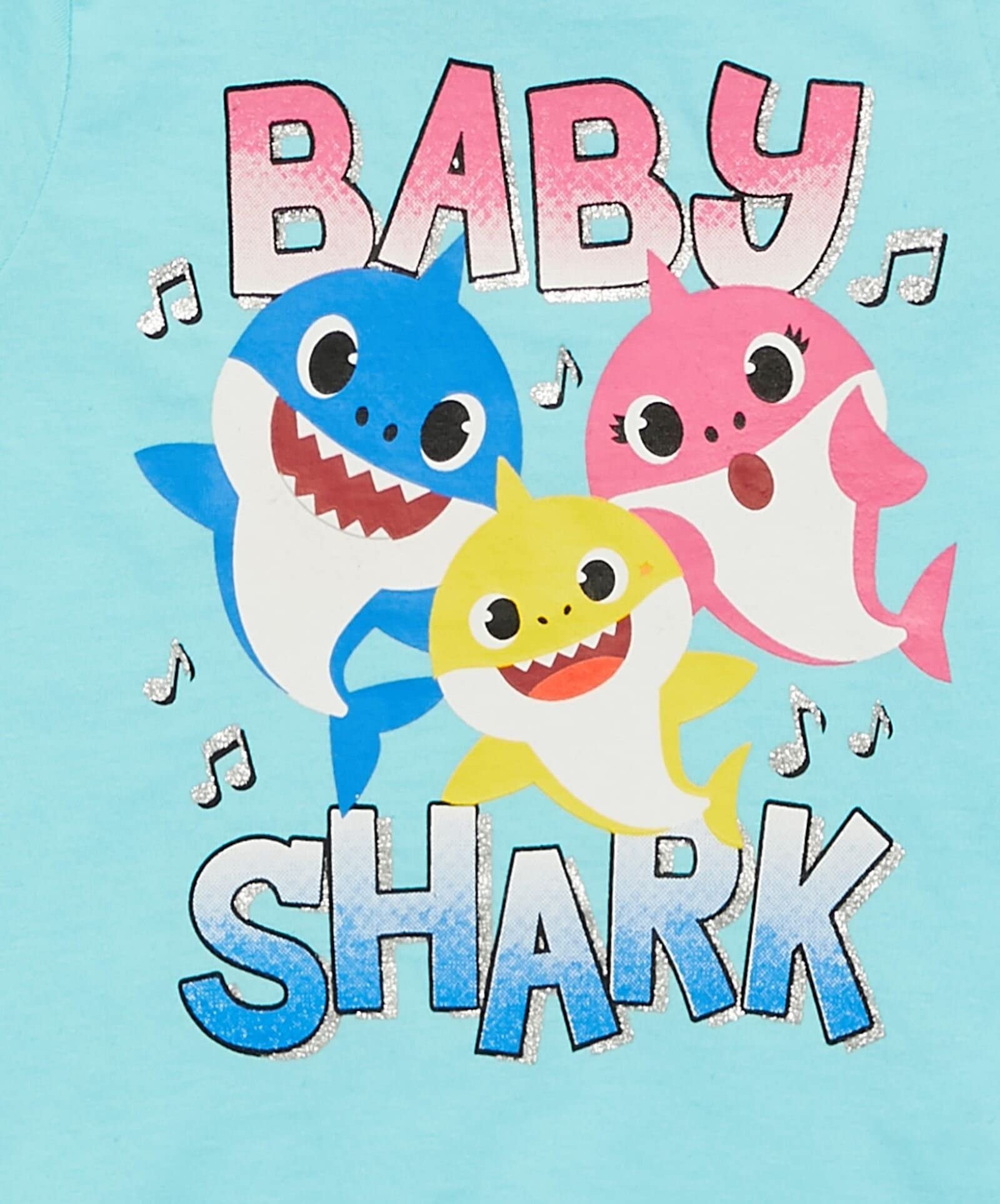 Pinkfong Baby Shark Toddler Girls 3 Pack T-Shirts Pink/Yellow/Blue 3T