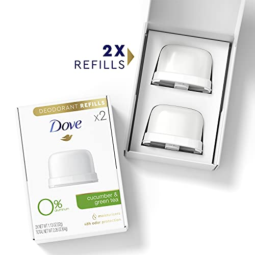Dove Deodorant Refills Refill Kit 0% Aluminum Cucumber & Green Tea Aluminum Free Deodorant 1.13 oz
