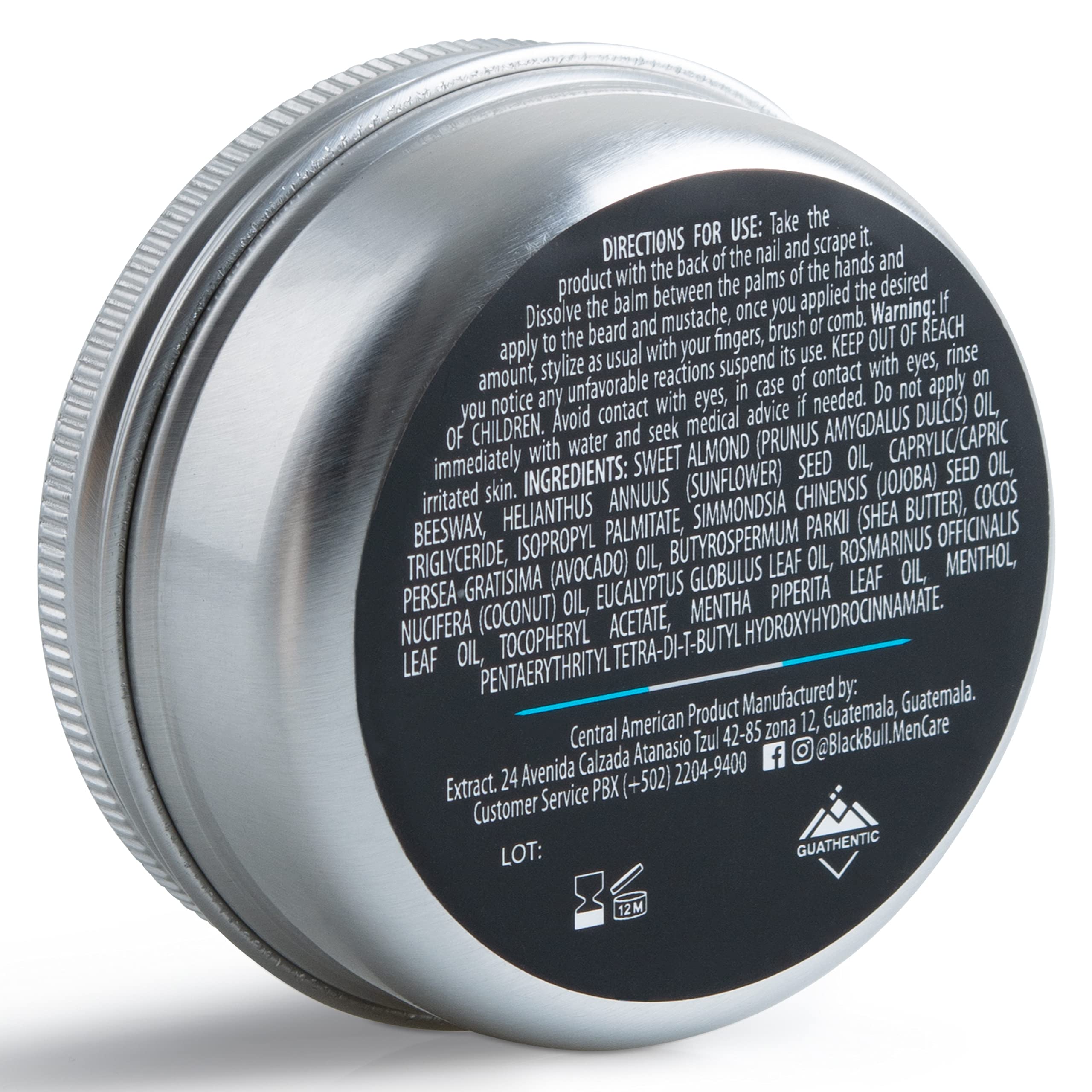 BLACK BULL MEN CARE: Beard Balm with Essential and Vegetable Oils, Bees Wax, Shea Butter and Menthol, Moisture and Nourish, Pack of 2, 50g, Beard Products
