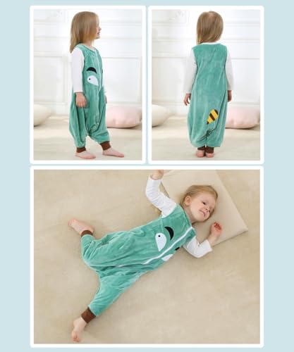 Bycc Bynn Toddler and Early Walker Sleep Fleece Sack with Feet, Baby Sleeveless Wearable Blanket Sleeping Bag (Fox, Small (1-3T))