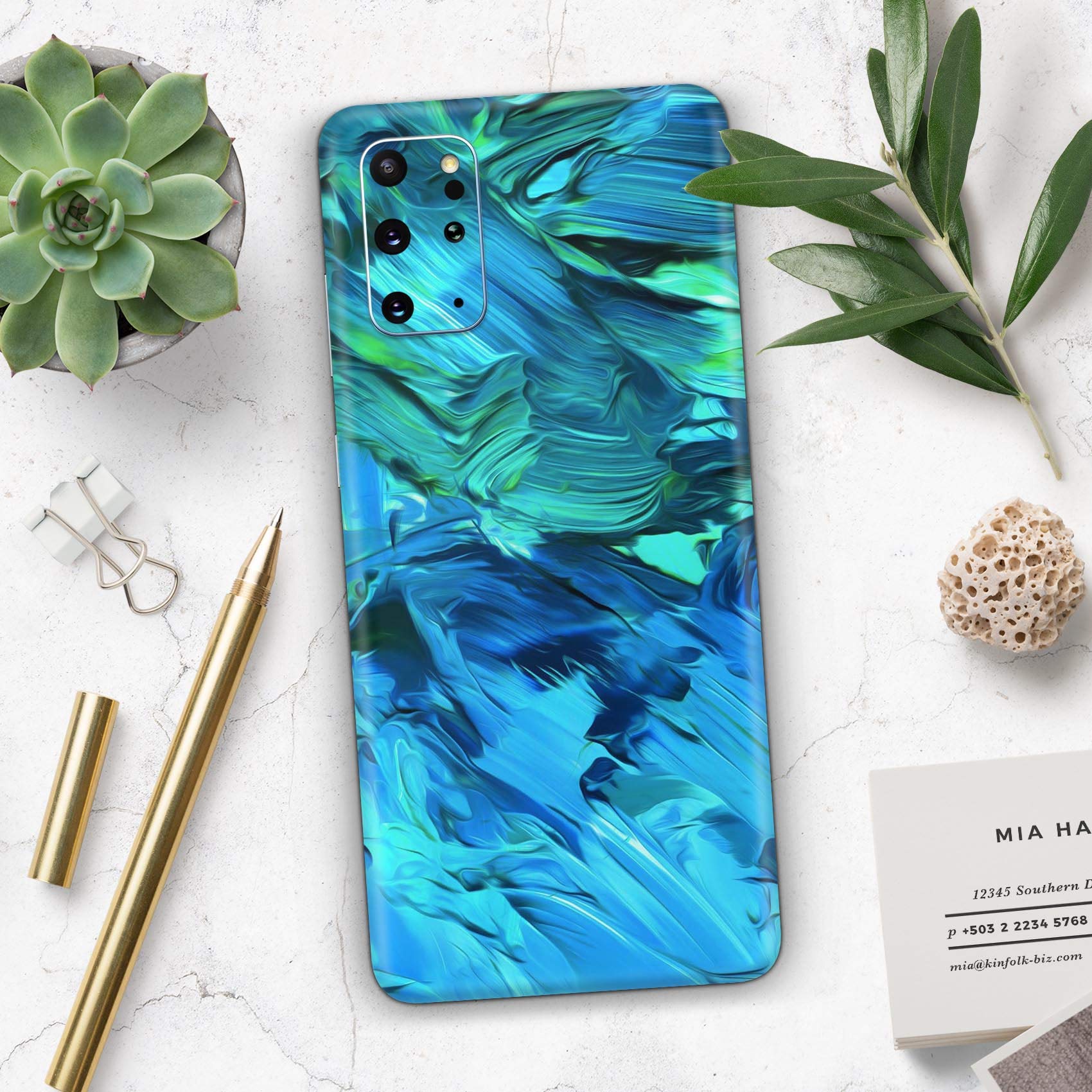 DesignSkinz Blurred Abstract Flow V40 Protective Vinyl Decal Wrap Skin Cover Compatible with The Samsung Galaxy S20 (Screen Trim & Back Glass Skin)