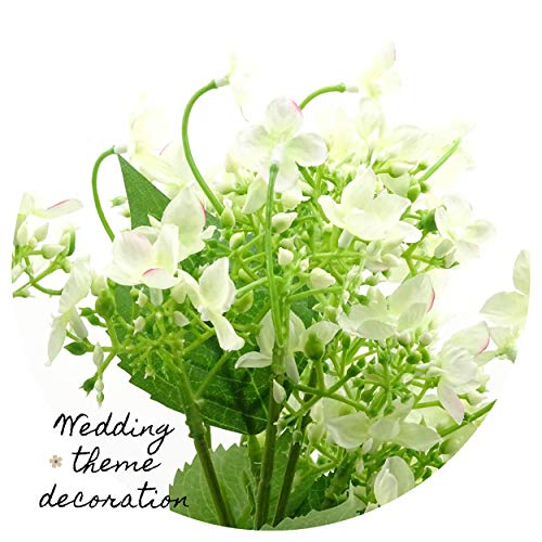 AUSBENDER Tall Fall Branches Wedding Picks Faux Stems White Artificial Flowers 24.4"(WildHydrangeaSpray) Floral Arrangement Rustic Decoration Crafts Home Decor Holiday Wedding Parties Primitive 6pcs