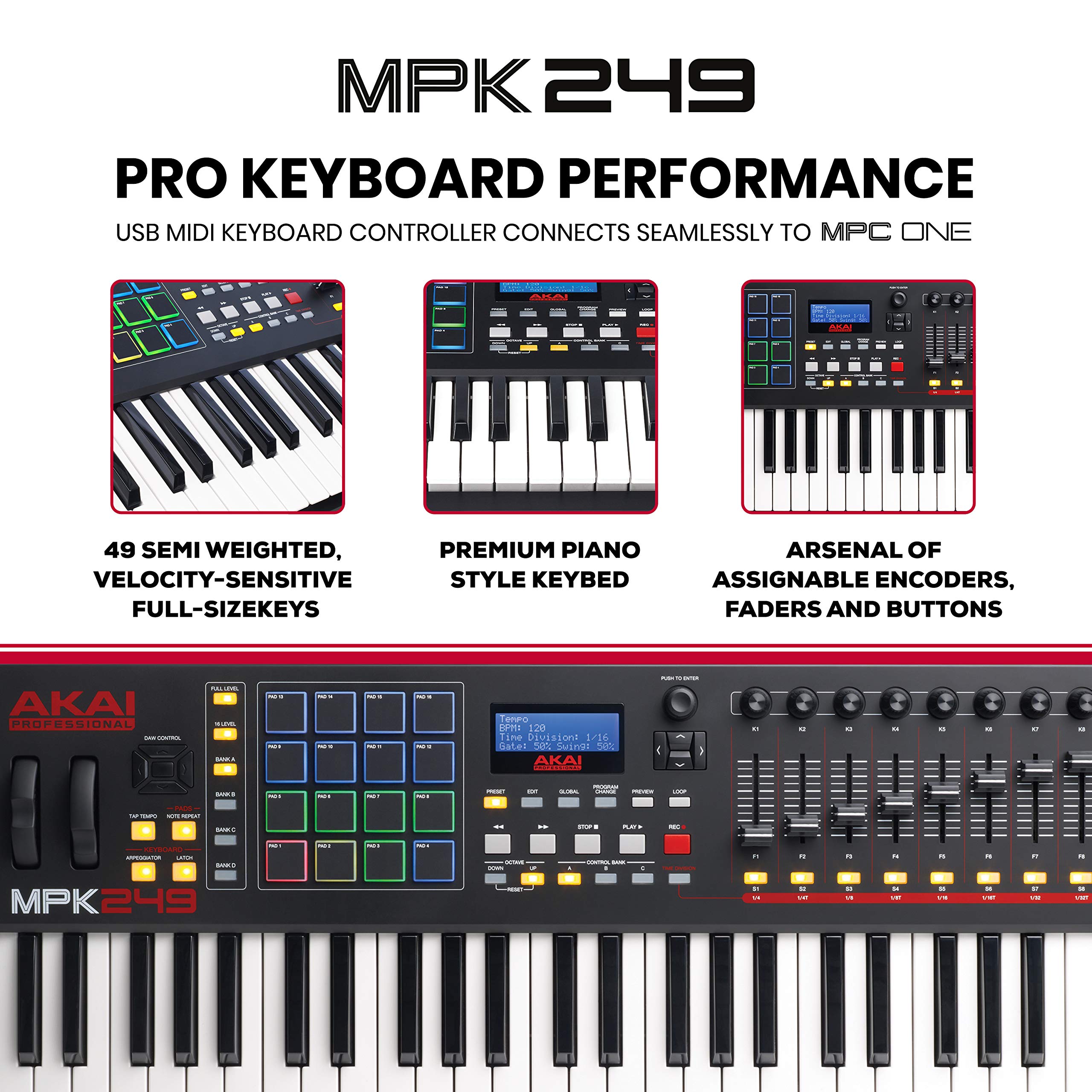Akai Professional Beat Maker Bundle – MPC One Drum Machine/Sampler and MPK249 MIDI Keyboard Controller