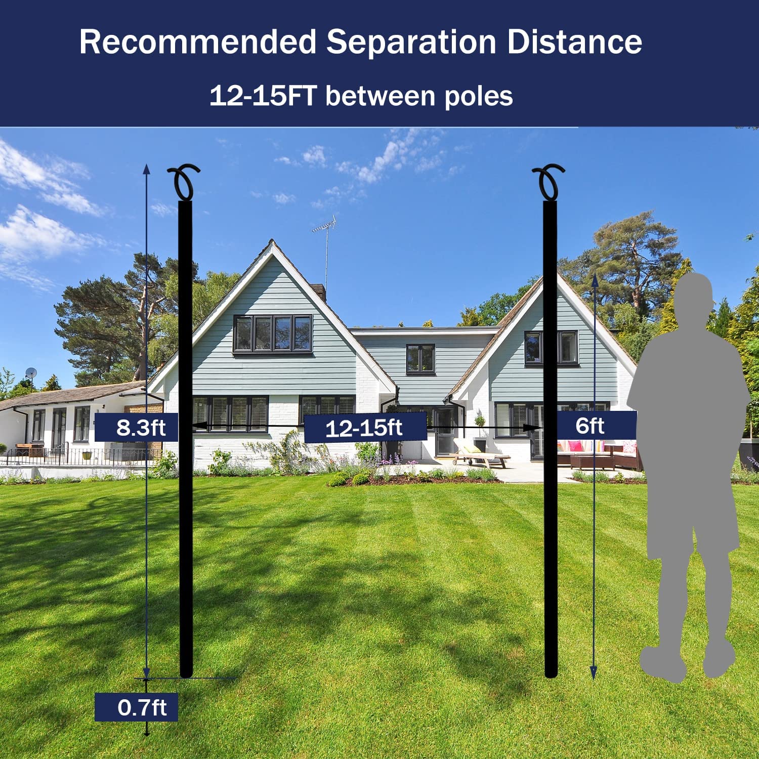 4 Pack 96" Shade Sail Poles, Heavy Duty Sun Shade Poles - with Adjustable Turnbuckle for Shade Sail Canopy, Steel Post Stand w/Hooks for Outdoor String Light, Patio, Backyard