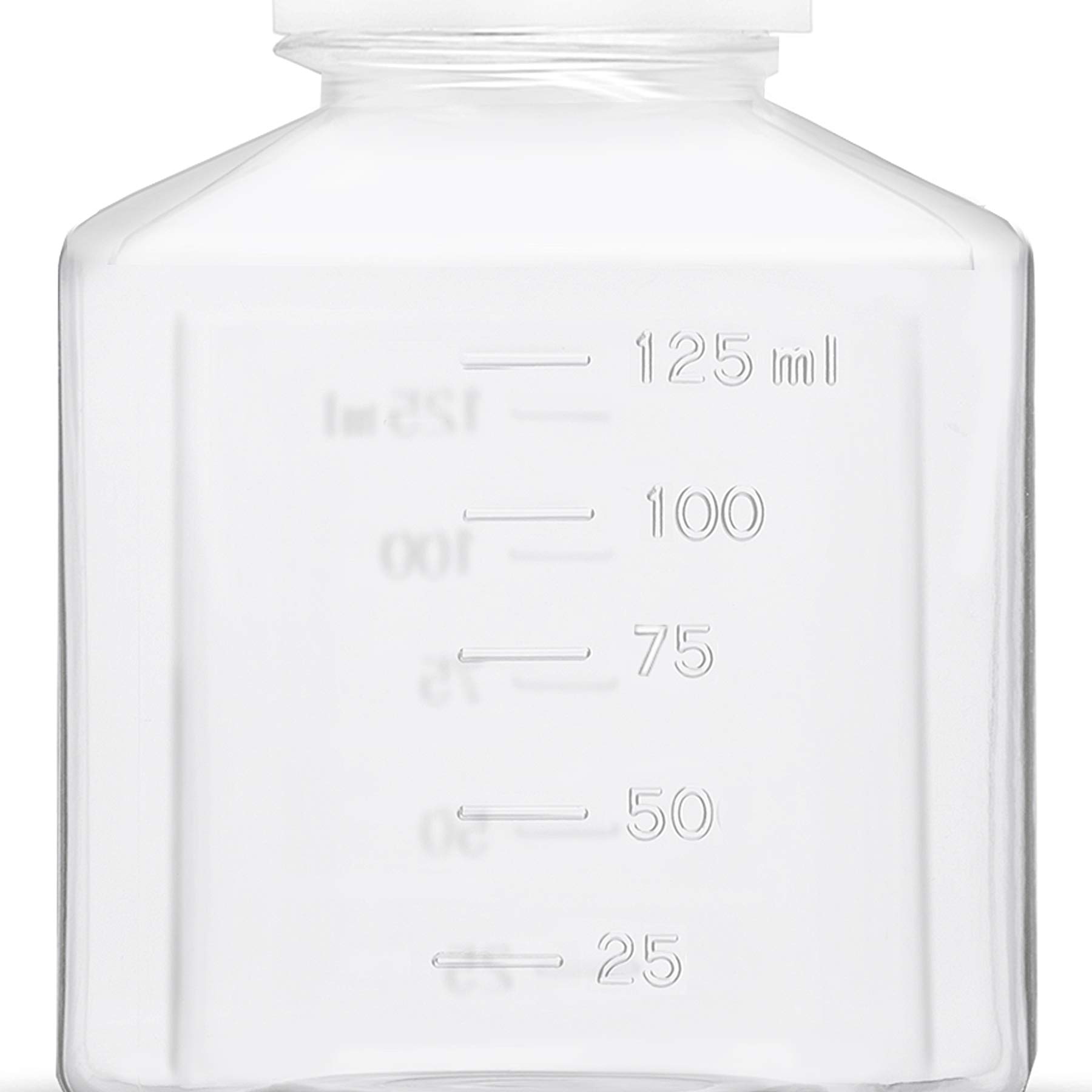 Black Magic 3D G6 Scientific 125 ml Plastic Reagent Bottle 6-Pack Laboratory Chemical Storage - Clear Graduated Square Polycarbonate Plastic Leakproof Bottles
