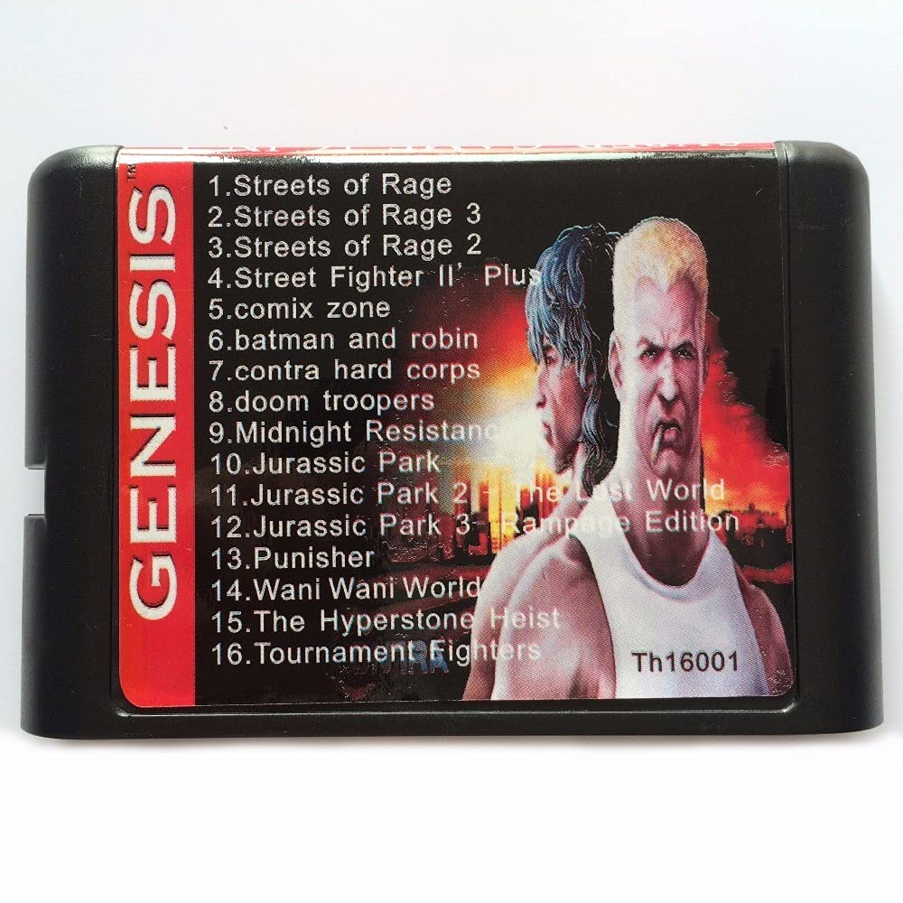 16 In 1 16 Bit MD Game Card For Sega Mega Drive For Genesis (EUR Shell)