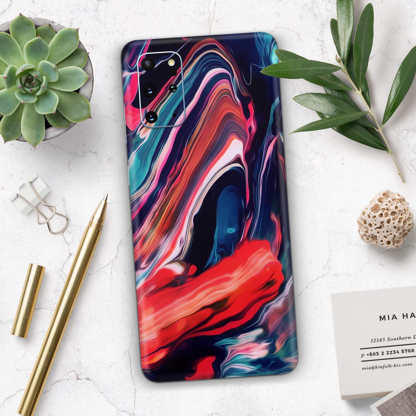 DesignSkinz Blurred Abstract Flow V55 Protective Vinyl Decal Wrap Skin Cover Compatible with The Samsung Galaxy S20 (Screen Trim & Back Glass Skin)