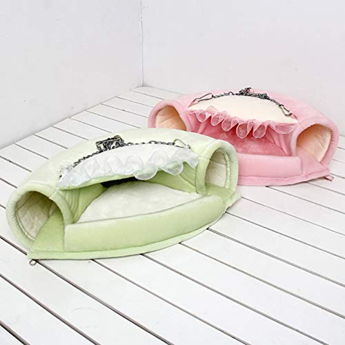 Balacoo Rat Hamster Bed Tunnel Winter Warm Fleece Small Pet Squirrel Hedgehog Chinchilla Rabbit Guinea Pig Bed House Cage Nest Hamster Accessories (Pink, Size S)