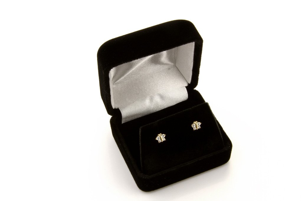14k Yellow Gold Horse Shoe Stud Earrings with Screw Back