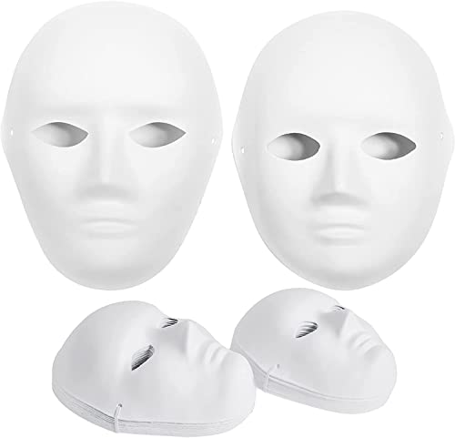 CALPALMY 30 Pack 2 Sizes Paper Mache Masks - Create Artistic Craft Projects from Wall Decorations to Theater and Halloween Costumes; Party, Masquerade Parties and Classroom Art