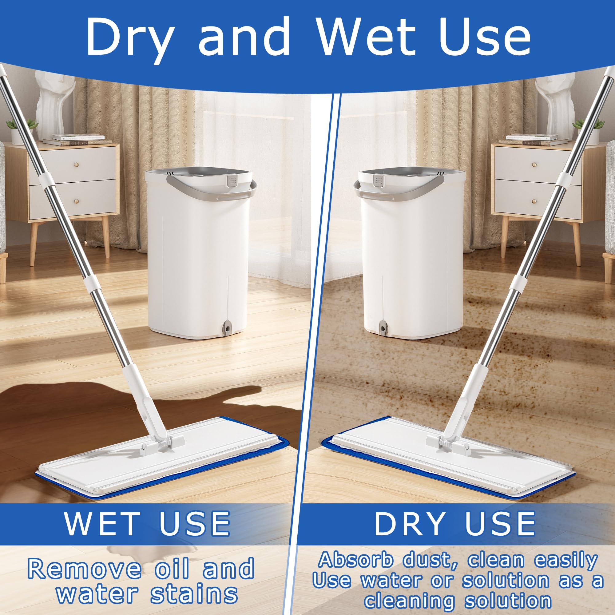 12 Pack Replacement Microfiber Pad for Universal Commercial 18 Inch Mop Head- Heavy Duty - Wet & Dry Commercial Cleaning Refills Reusable Mop Refills Fit for Most Microfiber Flat Mop System