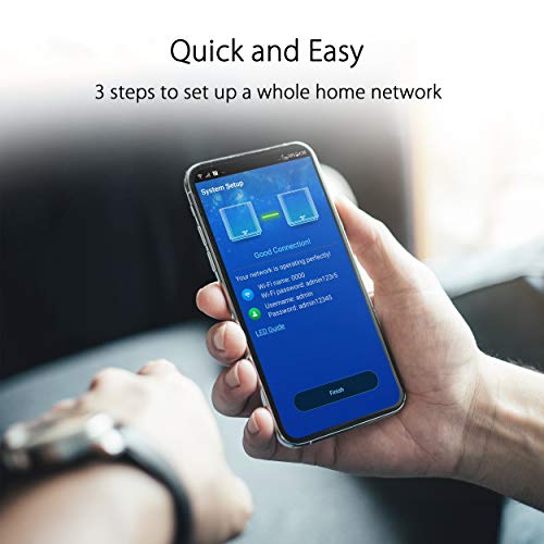 ASUS ZenWiFi AX Whole-Home Tri-Band Mesh WiFi 6 System (XT8) - 2 Pack, Coverage up to 5,500 sq.ft or 6+Rooms( Renewed)