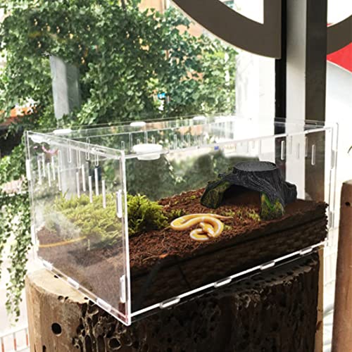 Hamiledyi Reptile Hideout Cave,Resin Simulation Rock Hideout Terrarium Habitat Decortion for Lizards Geckos Chameleons Frogs Turtles Snakes