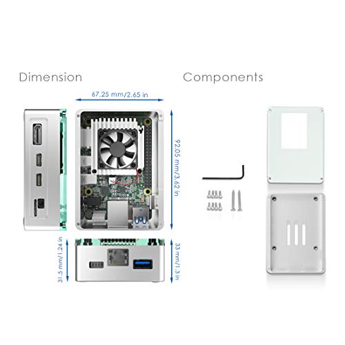 anidees Aluminum case with top lid for Google Coral Dev Board – Silver (AI-G-SG)