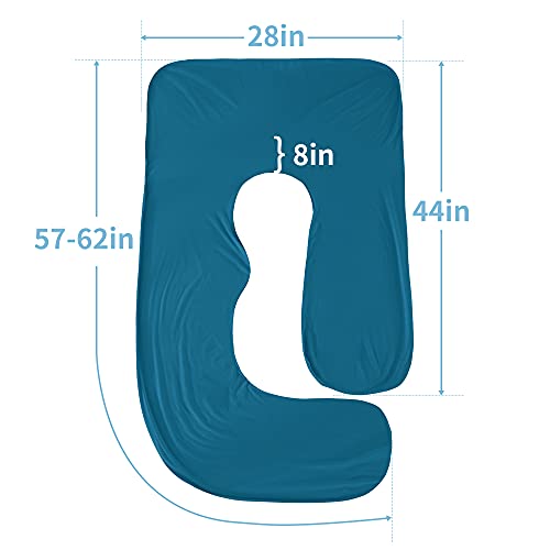 Wndy's Dream Pregnancy Pillow Cover J Shaped Pillowcase, Full Body Maternity Pillow Replacement Cover, Breathable, Machine Washable