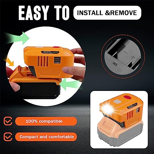 150W Powered Inverter Generator for De W0lt 20V Battery,Portable Power Station Supply Charger with 150W&AC110V-120V&2-USB,Powered Inverter Generator for camping, hiking, traveling