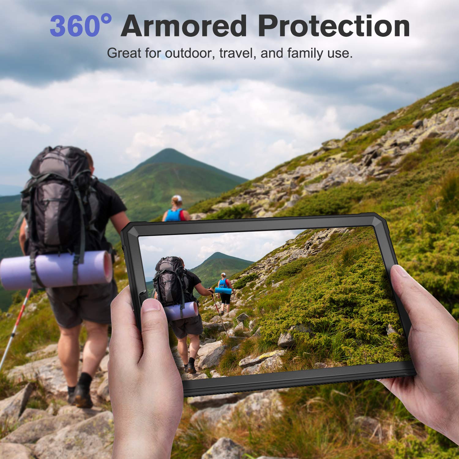 Fintie Shockproof Case for Samsung Galaxy Tab S6 10.5" 2019 (Model SM-T860/T865/T867), Tuatara Rugged Unibody Hybrid Full Protective Bumper Kickstand Cover with Built-in Screen Protector, Black