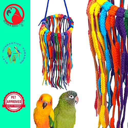 Bonka Bird Toys 51213 Large Aglet Heaven Bird Toy Cotton Colorful Parrot Quaker Macaw African Grey Cockatoo