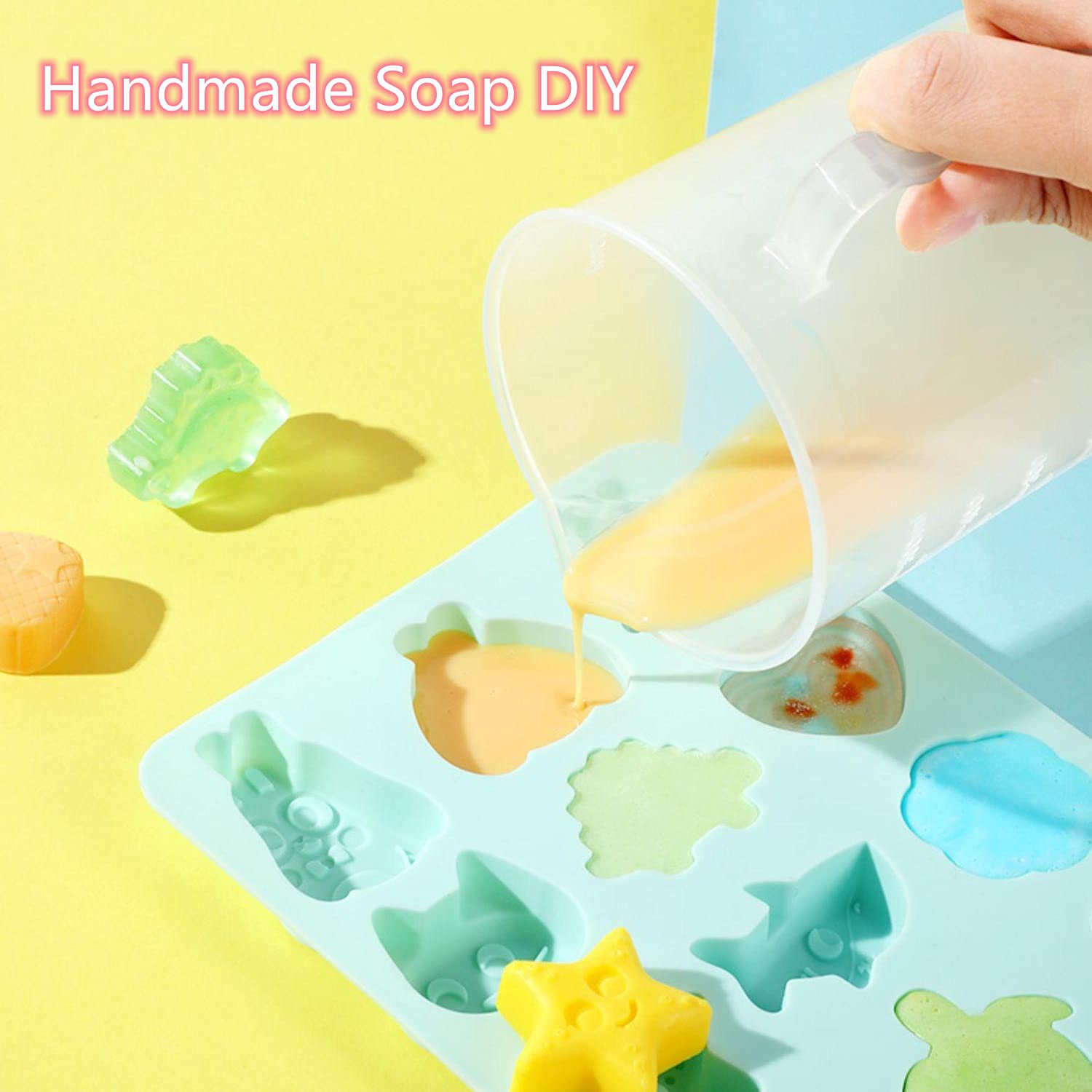 Merthvda 6 Sizes Plastic Beaker Set, 1000ml/500ml/250ml/100ml/50ml/30ml, Thicken Plastic Measuring Cup Clear Raised Graduated Liquid Container with Spout & Handle, Included 10pcs Transfer Pipettes