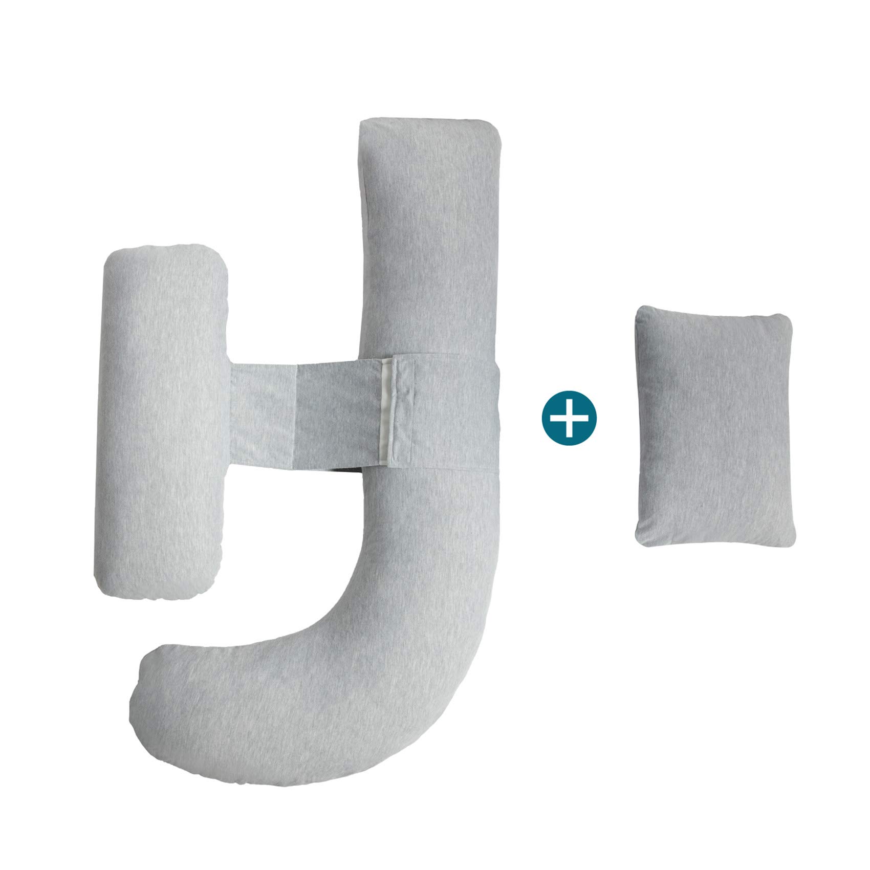 Bedsure Pregnancy Body Pillow,Maternity Pillow for Pregnant Women,H-Shaped Adjustable Pillow with Removable Washable Jersey Cover,Detachable Extension,Standard Size 51x27x7.8 Inches,Grey