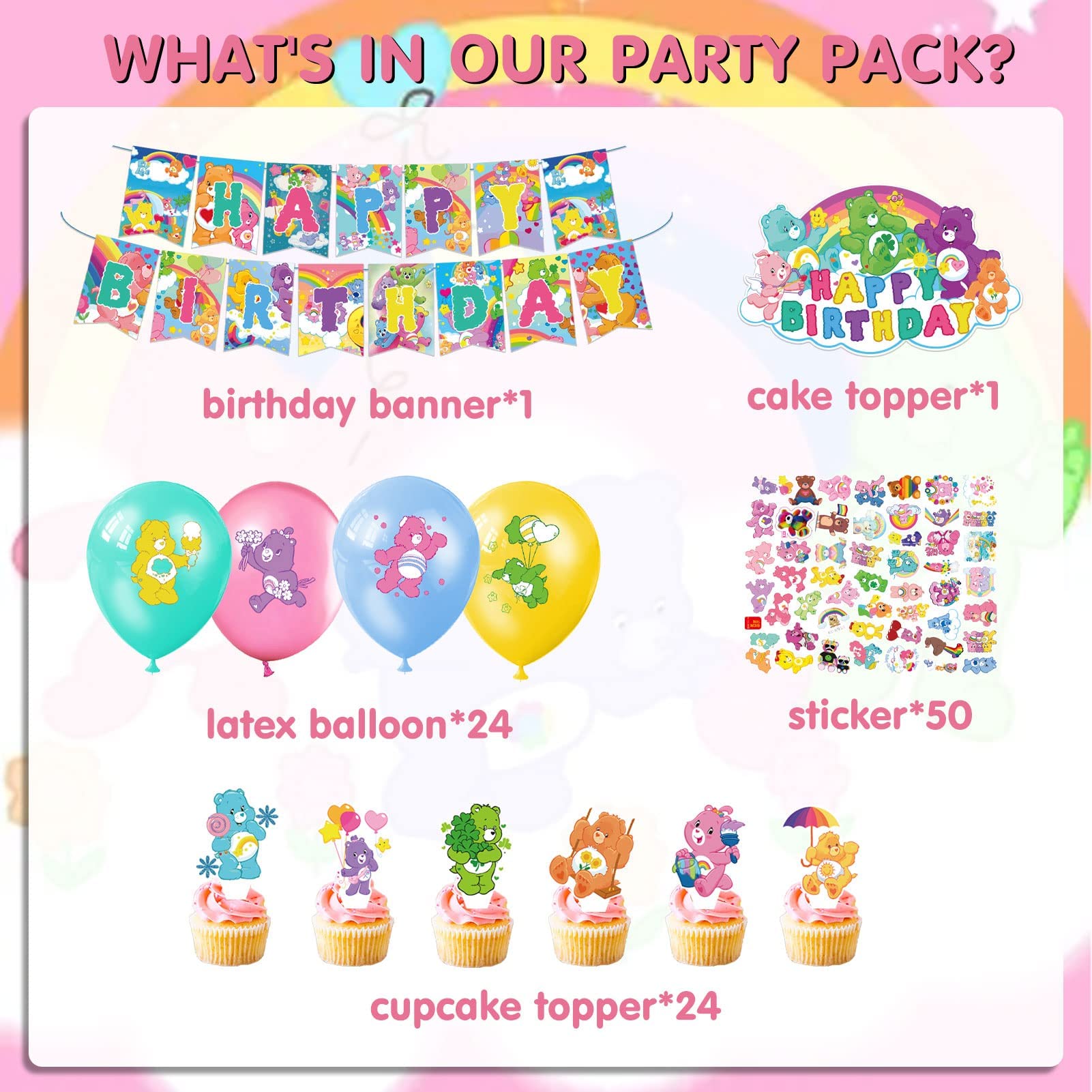 157 Pcs Bears Party Decorations, for 10 Guests Includes Hanging Swirls,Birthday Banner, Cake Topper, Cupcake Topper, Sticker, Latex Balloon, Tablecloth, Dinner Plate, Tableware