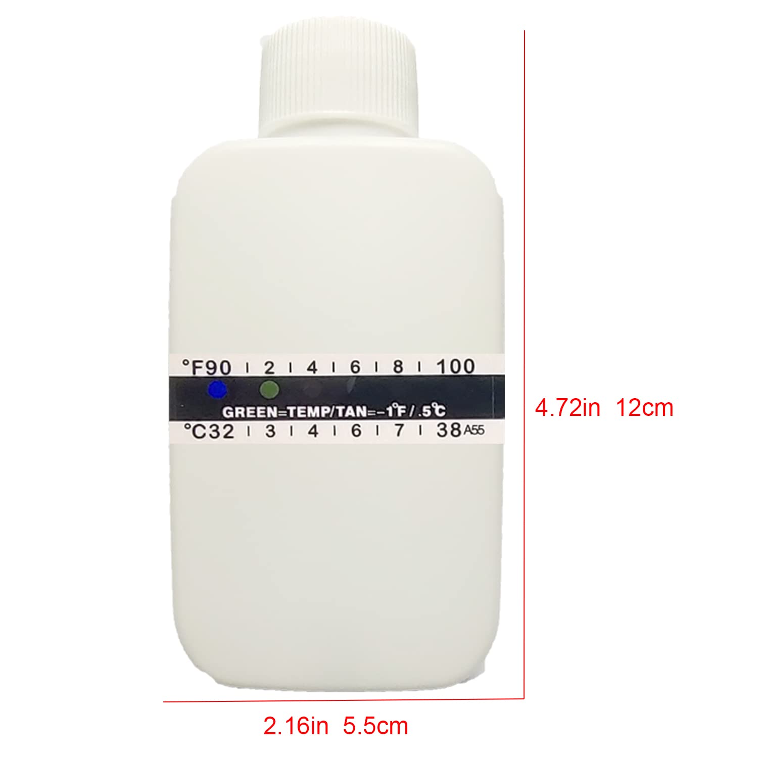12pcs Urine Test Complete Kits, 2 Portable Empty Bottles with 10 Adhesive Temperature Test Strip, Portable Travel Bottle Adhesive Thermometer Strip for Urine Testing.