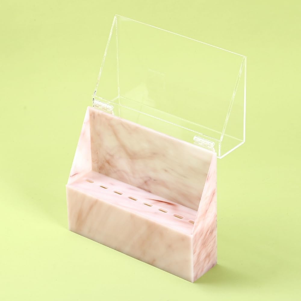 Dust-proof Tweezers Holder Lash Extension Supply Stand Holder, 8 Holes Tweezers Storage Holder for Eyelash Extensions Supplies Acrylic Display Stand Salon (Pink)1