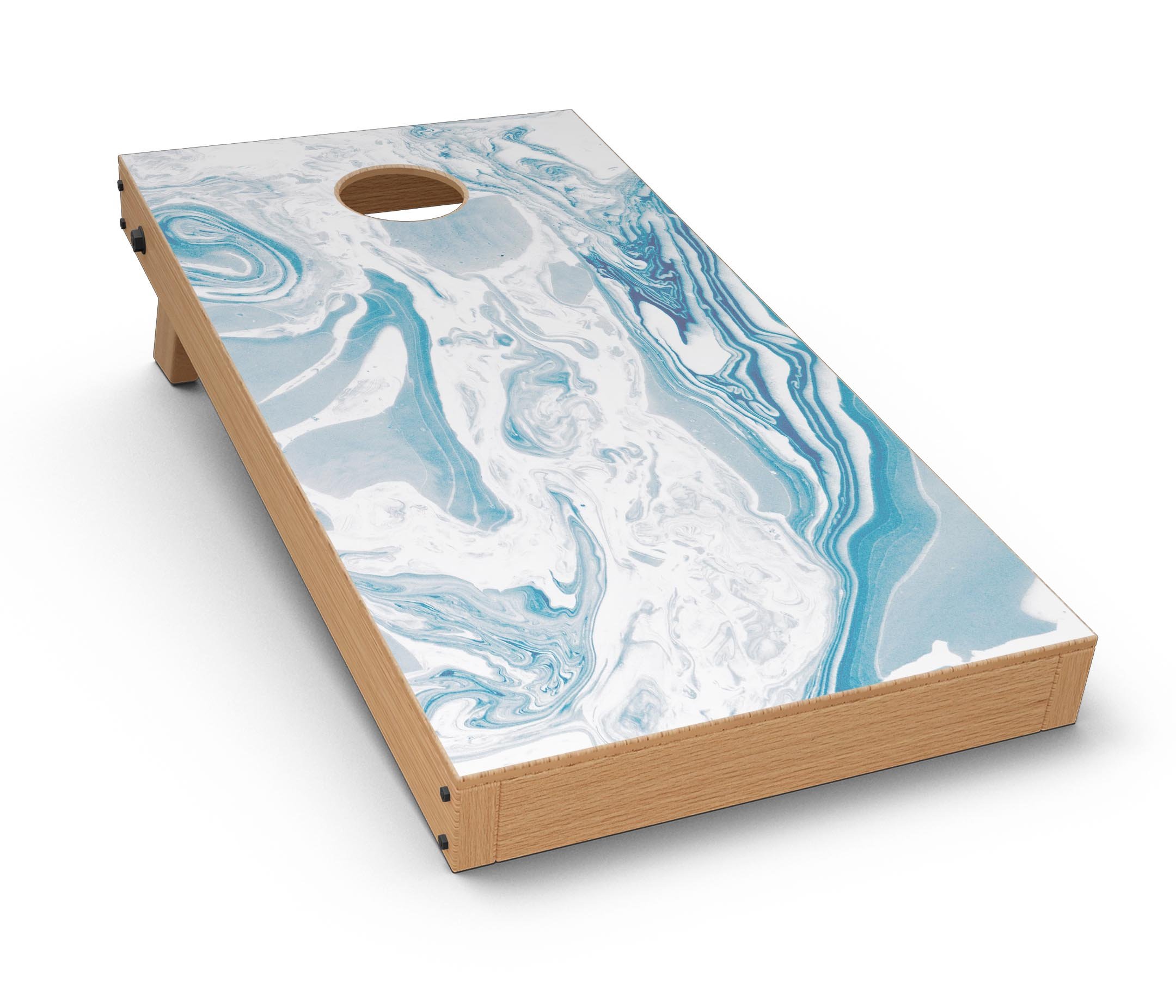 Design Skinz Marble Skin Set for Cornhole (Skin Only) - Mixtured Blue 57 Textured Marble