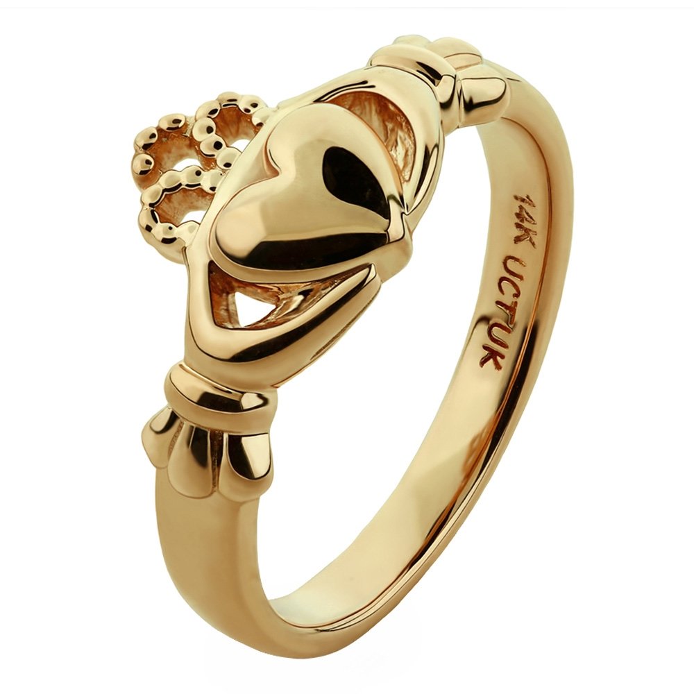 14K Yellow Gold ULG-6163Y Claddagh Ring - Size: 6