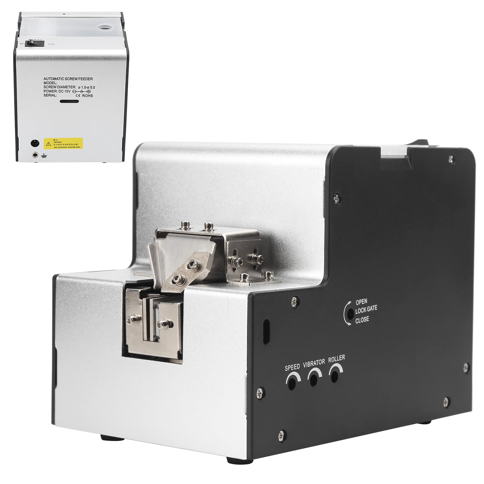 Automatic Screw Feeder Screwdriver Feeding Machine, AC100-240V DC 15V 200cc Screw Capacity for screw length less than 20mm(Transl)