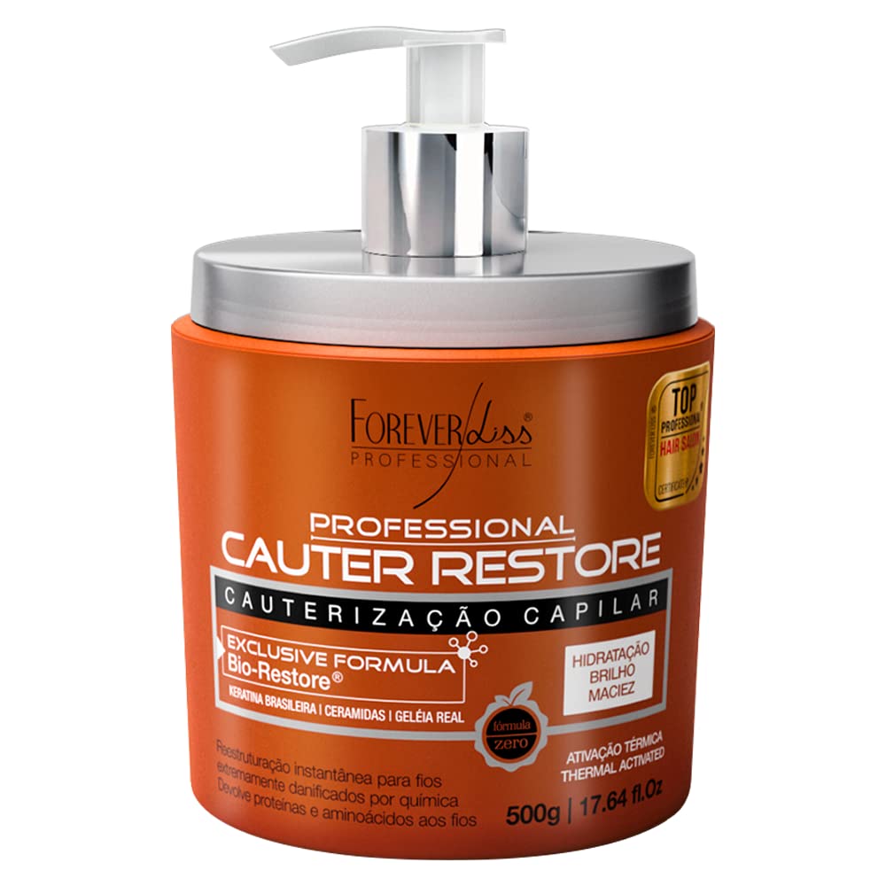 Forever Liss Cauter Restore Formaldehyde - Free Cauterization - Instantaneous Restructuring for Hair Extremely Damaged- 500g/17, 63fl.oz