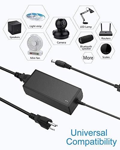 Alarmpore 24V 2A Power Supply 48W AC/DC Adapter 100~240V AC to DC 24 Volt 2 Amp Converter 2000mA with 5.5mmx 2.5mm Plug