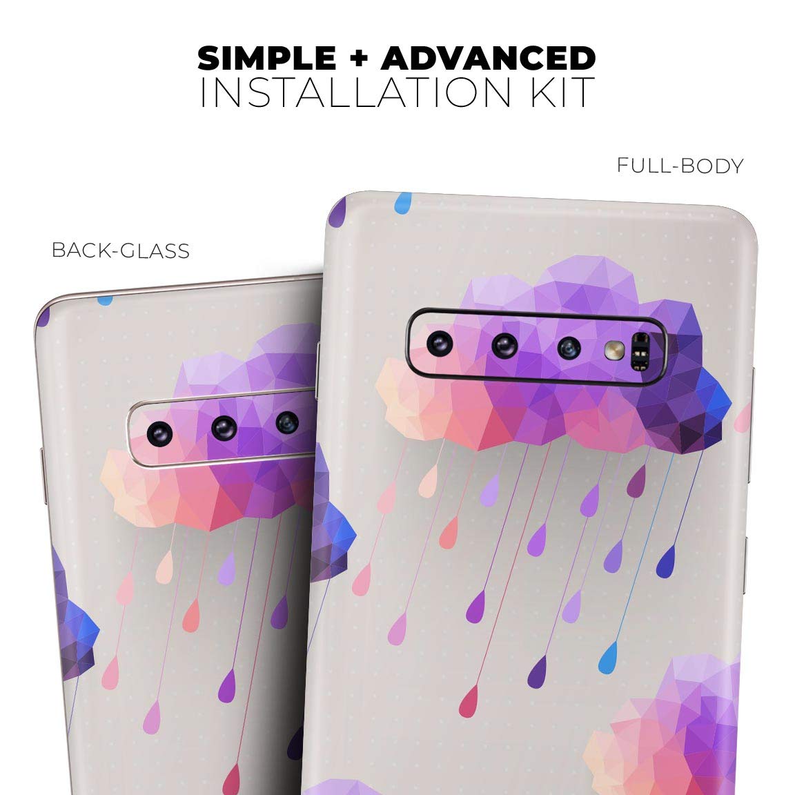 DesignSkinz Geometric Rain Clouds Protective Vinyl Decal Wrap Skin Cover Compatible with The Samsung Galaxy S20 (Screen Trim & Back Glass Skin)