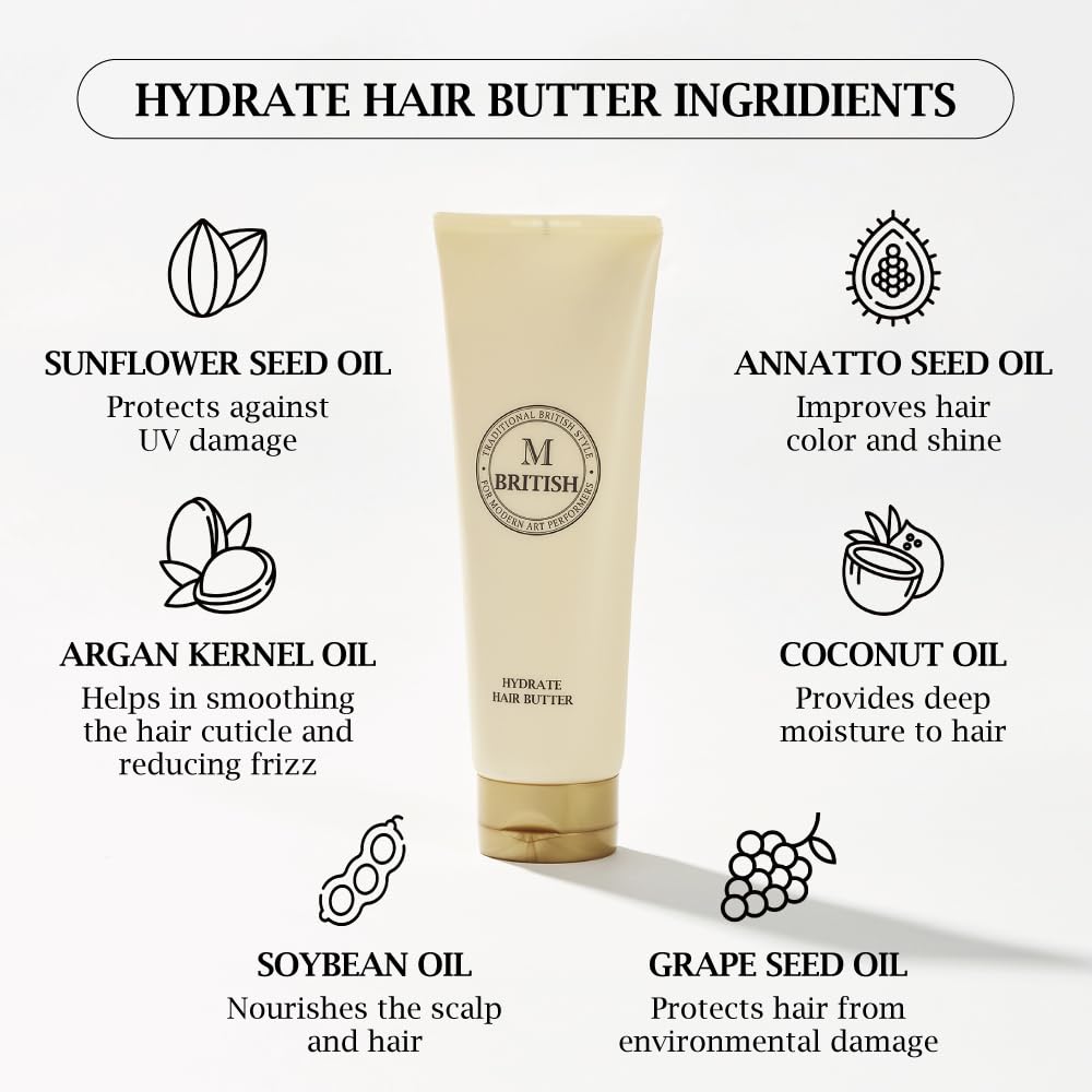 BRITISH M Hydrate Hair Butter 250g(8.81oz)