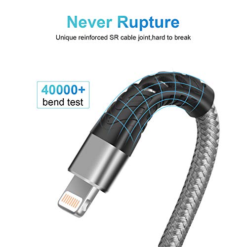4Pack【Apple MFi Certified 】 Long iPhone Charger Cord, iPhone Charger 10 ft, iPhone Charger Cable Compatible with iPhone 14/13/12/11/11Pro/11Max/ X/XS/XR/XS Max/8/7/6/5S/SE/iPad Mini,More